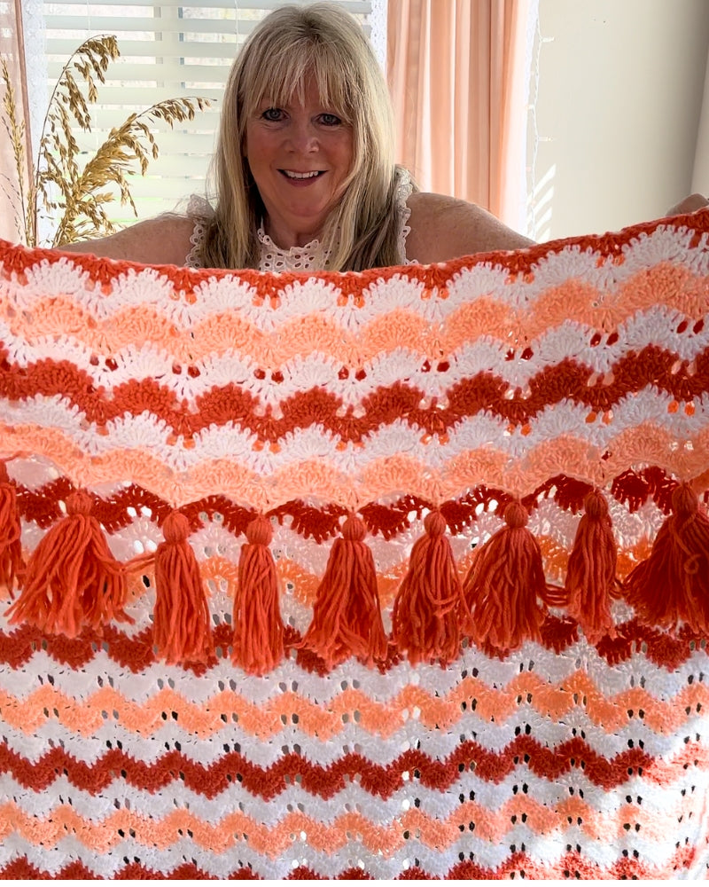 Malibu Ripple Afghan Crochet Pattern– Maggie's Crochet