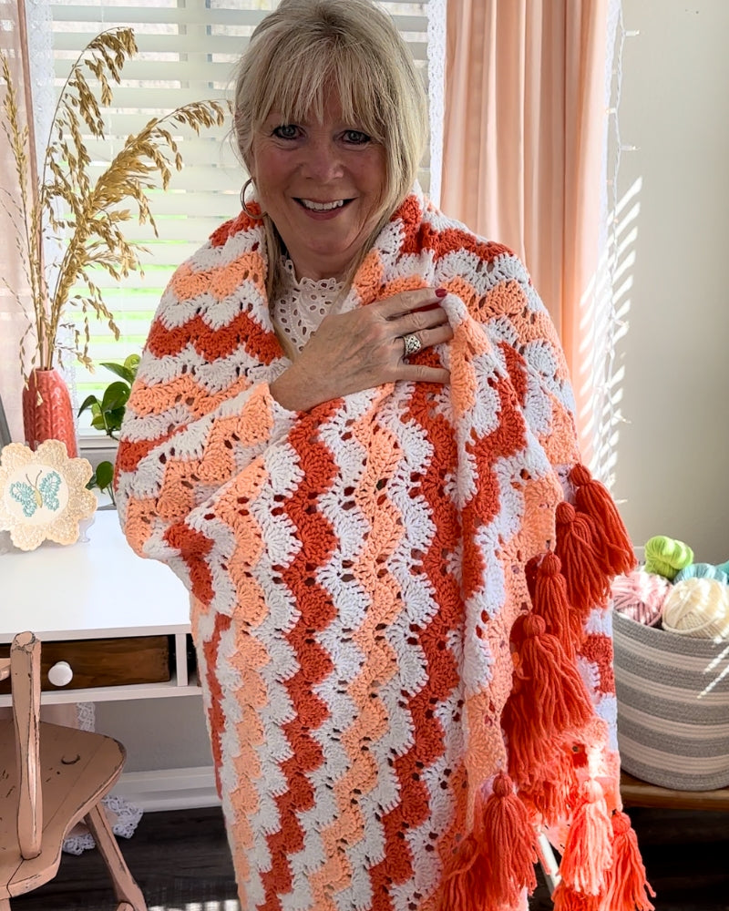 Malibu Ripple Afghan Crochet Pattern– Maggie's Crochet