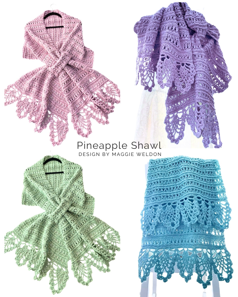 Pineapple Shawl Wrap Crochet Pattern – Maggie's Crochet