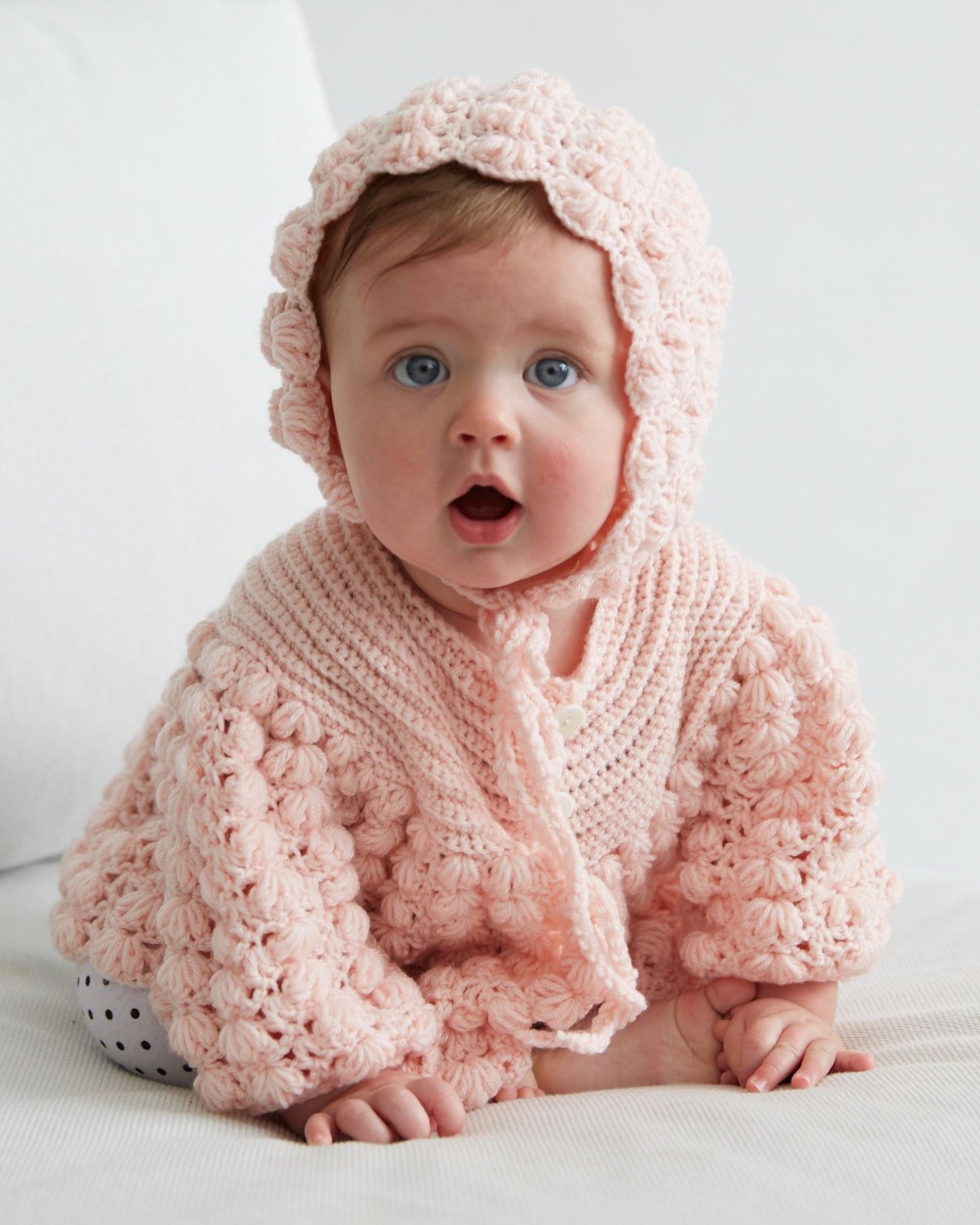 Baby Puff Stitch Sweater and Hat – Maggie's Crochet
