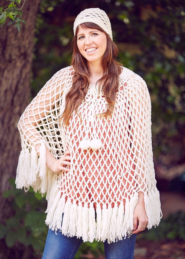 Hippie Boho Poncho & Cap Crochet Pattern – Maggie's Crochet