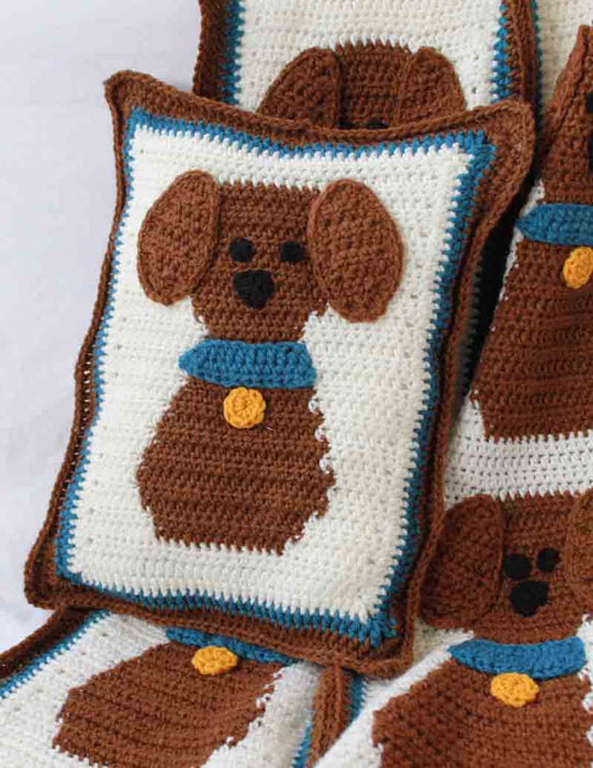 Puppy Love Afghan and Pillow Crochet Pattern – Maggie's Crochet