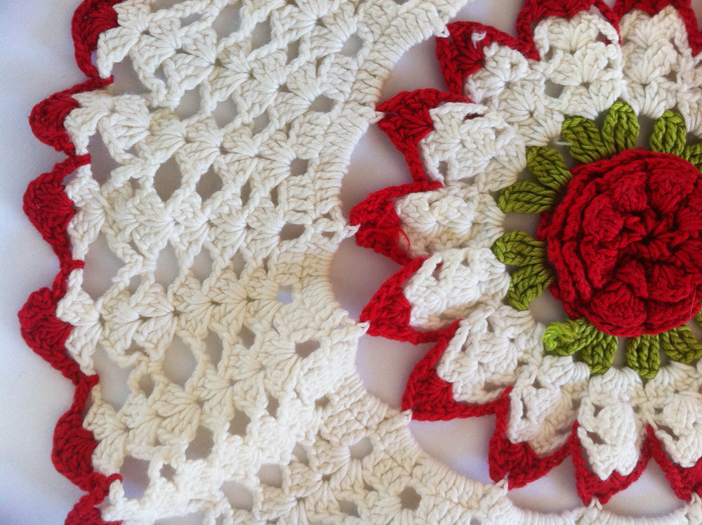 Vintage Redwork Home Décor Set Crochet Pattern – Maggie's Crochet