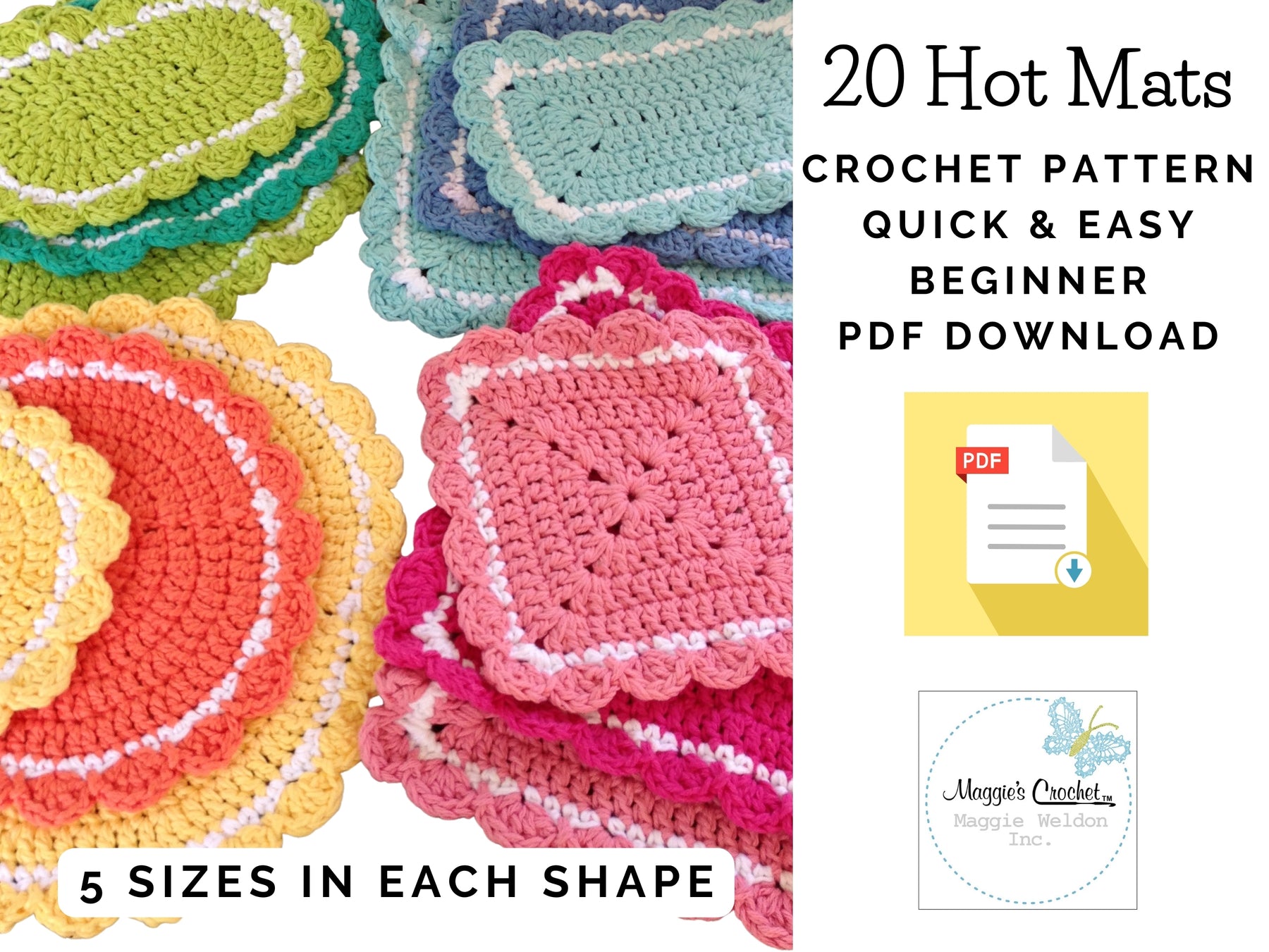 20 Hot Pad Crochet Patterns – Maggie's Crochet