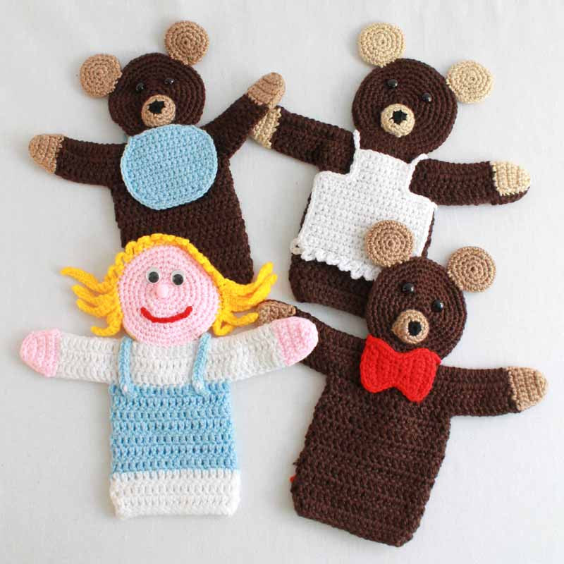 Storybook Puppets: Goldilocks and the 3 Bears Crochet Pattern– Maggie's ...