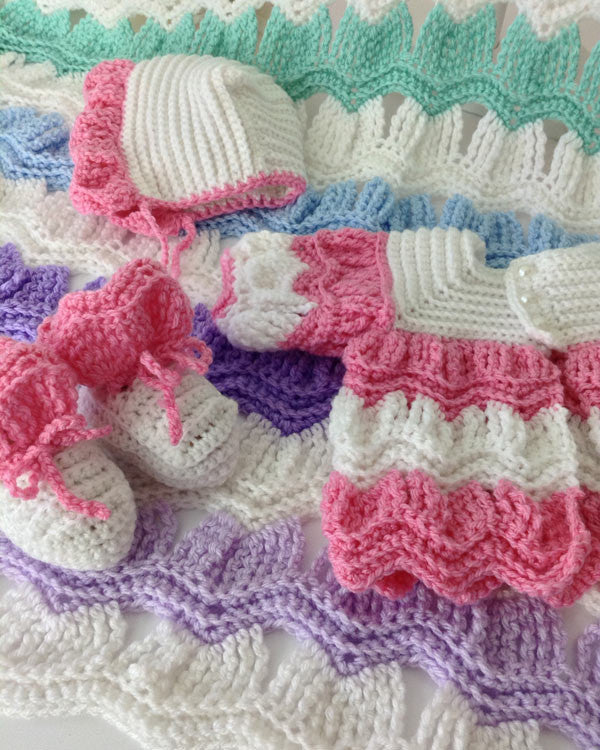 Victorian Ripple Baby Layette Crochet Pattern – Maggie's Crochet